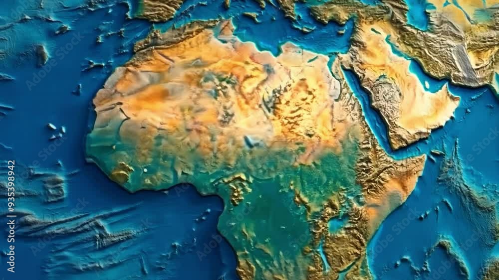 Earth's global map featuring heightened topographic relief. Detailed ...