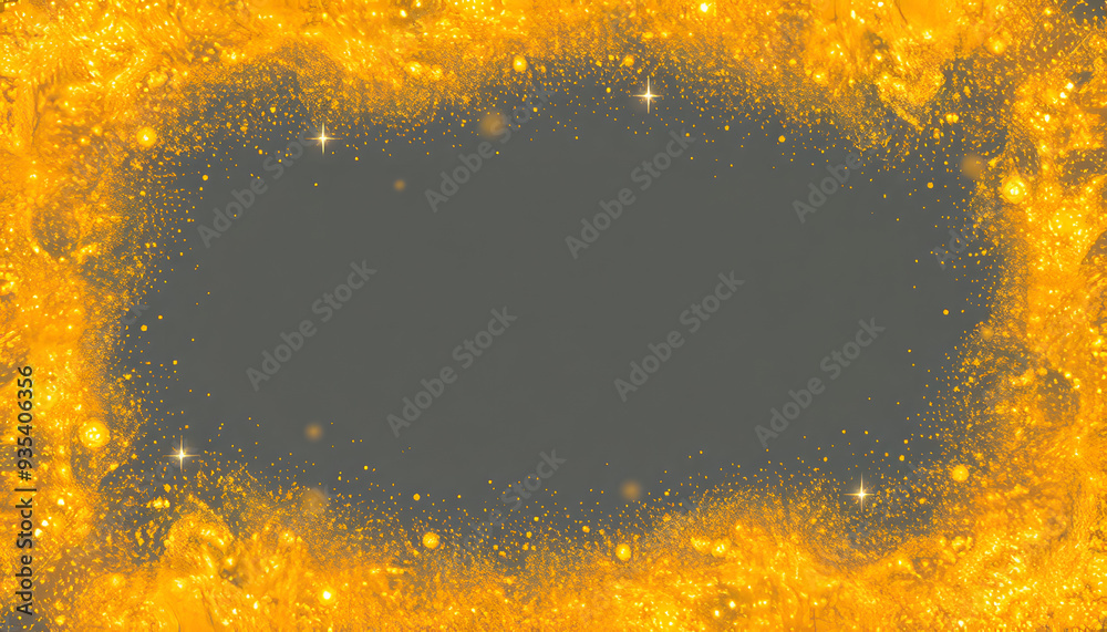 Golden powder dust luxury border frame. Magic shining gold dust ...