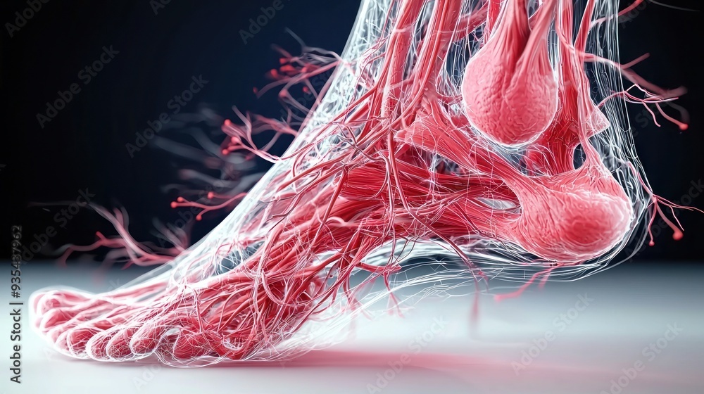 Detailed 3D Rendering of Human Achilles Tendon and Muscle Tissue An ...