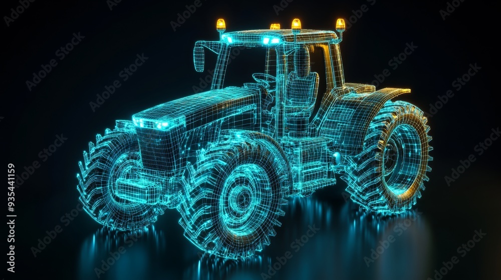 To illustrate the technology used in agriculture, a modern tractor ...