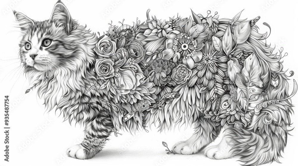 This enchanting coloring book is a cat lover's dream, with beautifully ...
