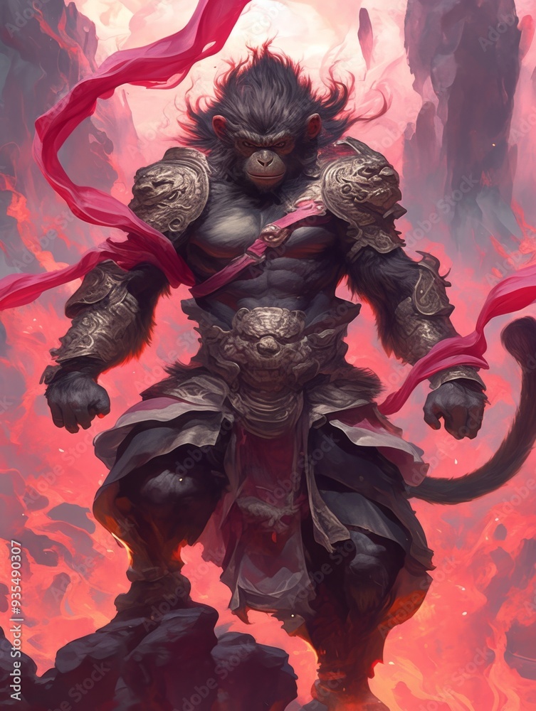 Journey to the West from Chinese mythology, portrait of Sun Wukong ...