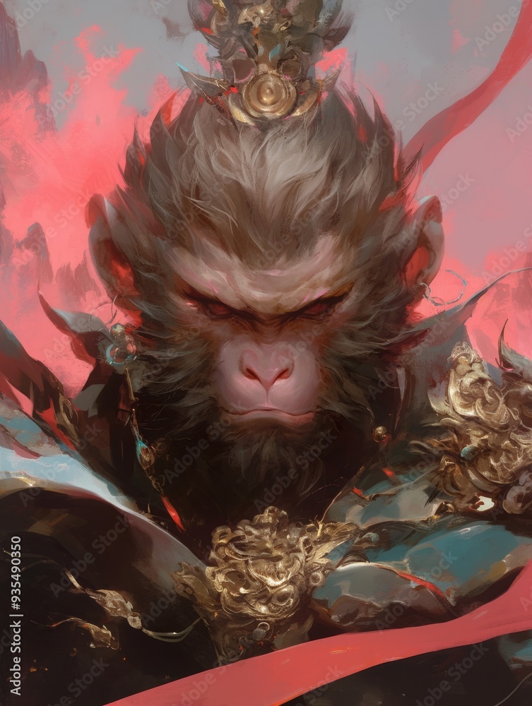 Journey to the West from Chinese mythology, portrait of Sun Wukong ...