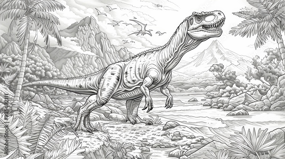 Explore the world of dinosaurs through art with this coloring book ...