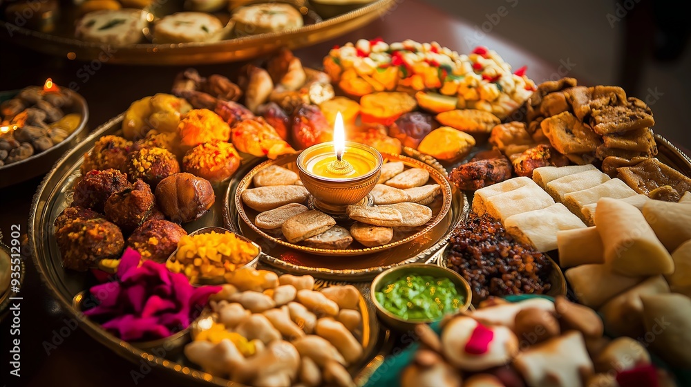 Diwali Thali (Platter) with Sweets and Savories – A traditional Indian ...