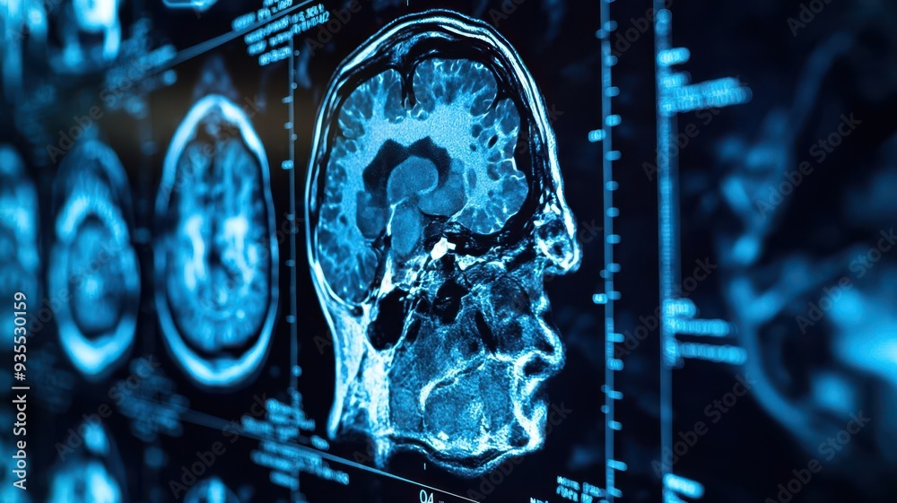 Close-up of a CT scan showing a tumor in vivid detail, representing the ...