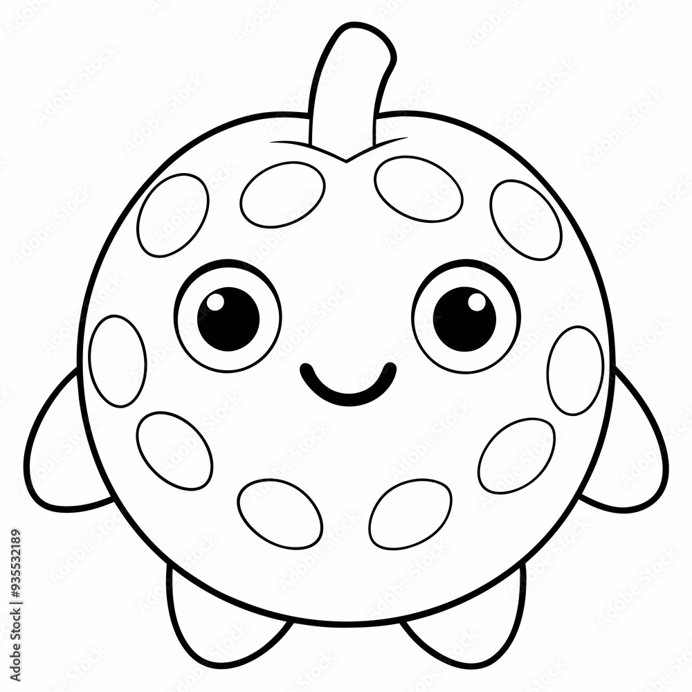 Cherimoya Fruit fruit Coloring Page svg Stock Vector | Adobe Stock