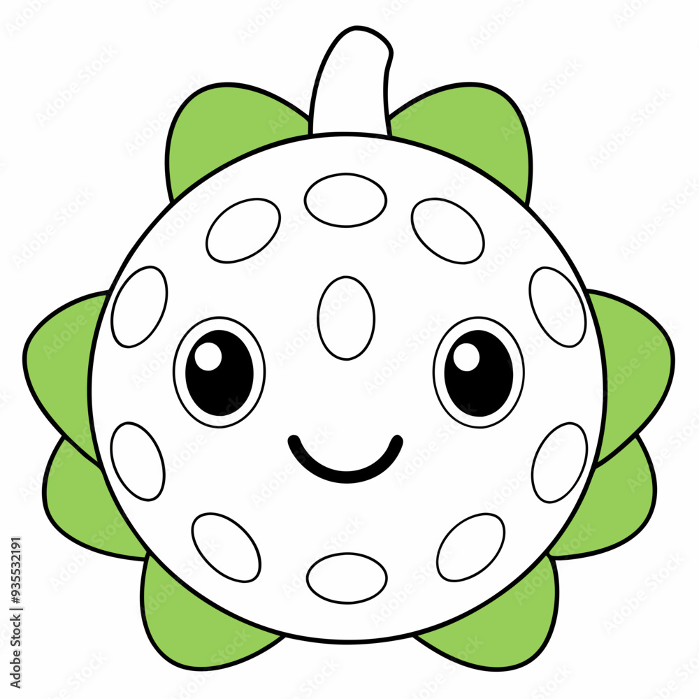 Cherimoya Fruit fruit Coloring Page svg Stock Vector | Adobe Stock