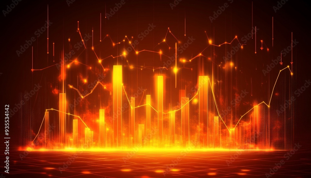 Glowing Blue Coin with Business Charts: Abstract Financial Concept. AI ...