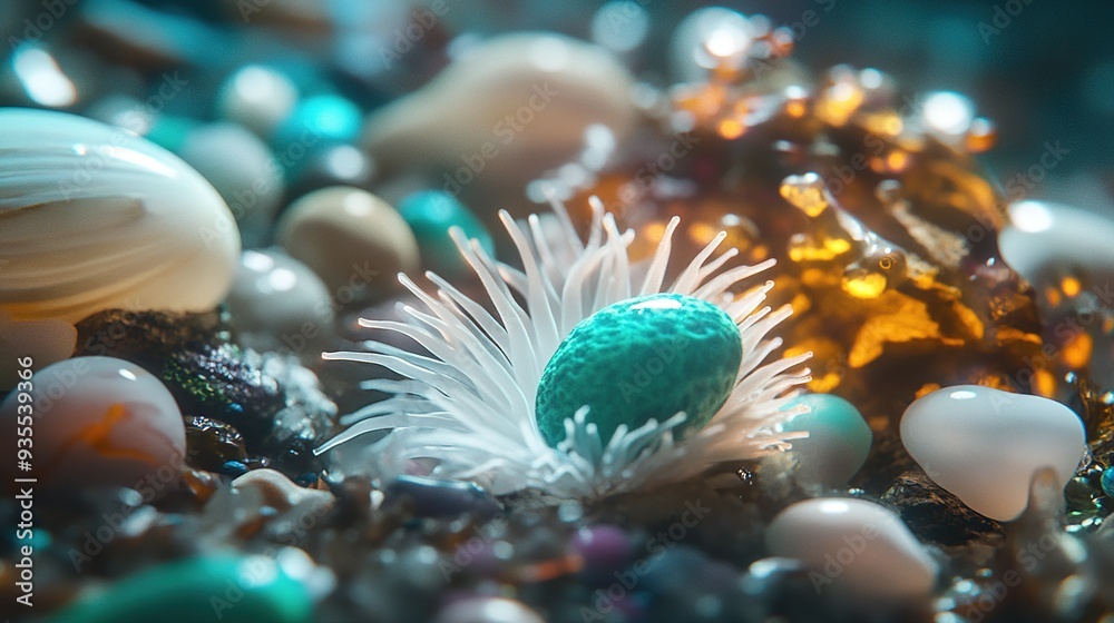 Clear Seabed with Colorful Sea Anemones, Shells, and Starfish: 8K 3D ...