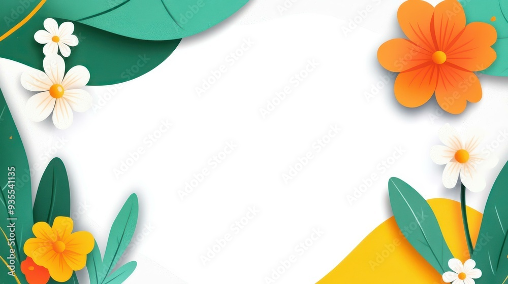 Elegant floral frame design with a minimalist background, perfect for ...