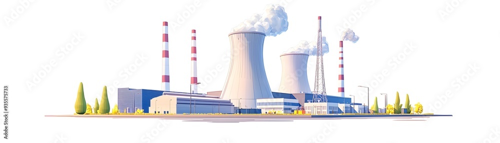 High-resolution 3D nuclear power plant with a focus on the reactor and ...