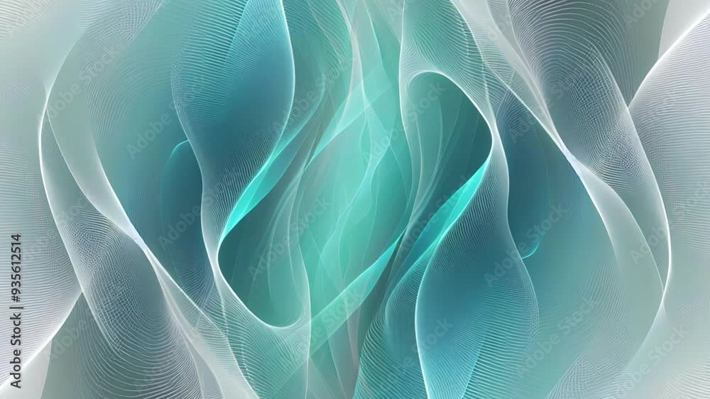 4K Smooth blue abstract wave design with a gradient and dynamic motion ...