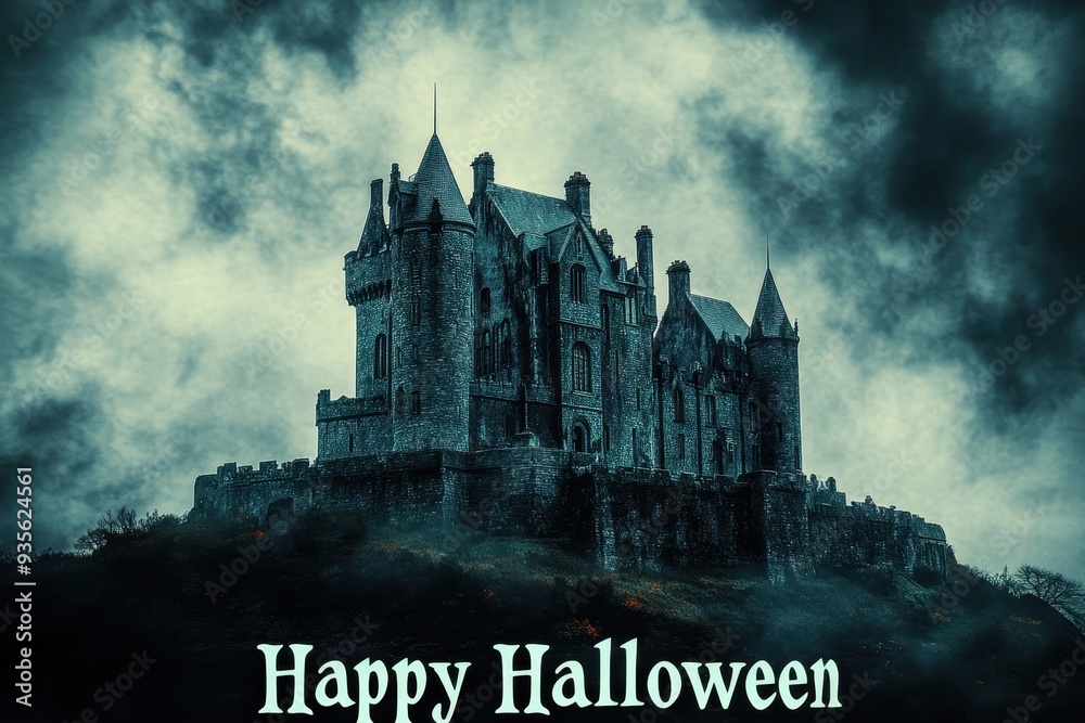 Gothic Castle Collage: Photos of a dark, foreboding castle on a hill ...