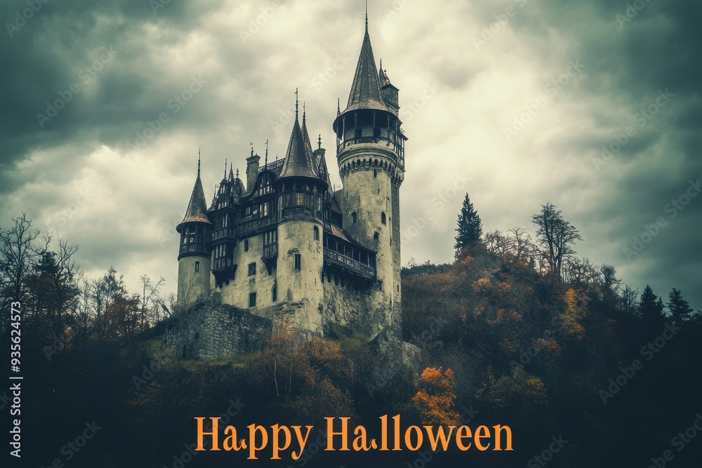 Gothic Castle Collage: Photos of a dark, foreboding castle on a hill ...