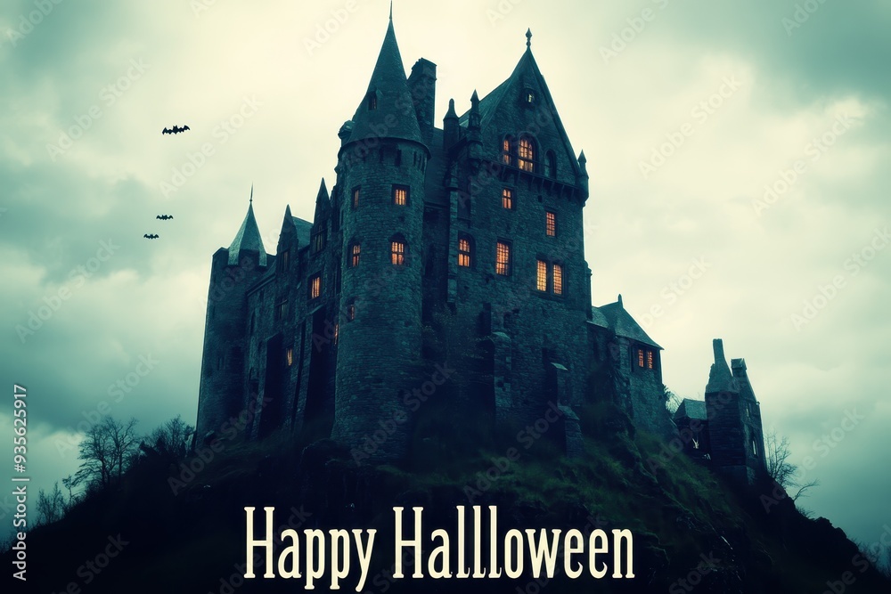 Gothic Castle Collage: Photos of a dark, foreboding castle on a hill ...