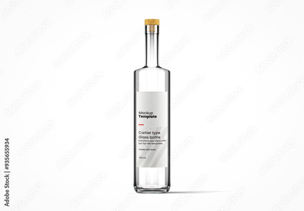 Clear Glass Cartier Bottle Mockup Stock Template | Adobe Stock
