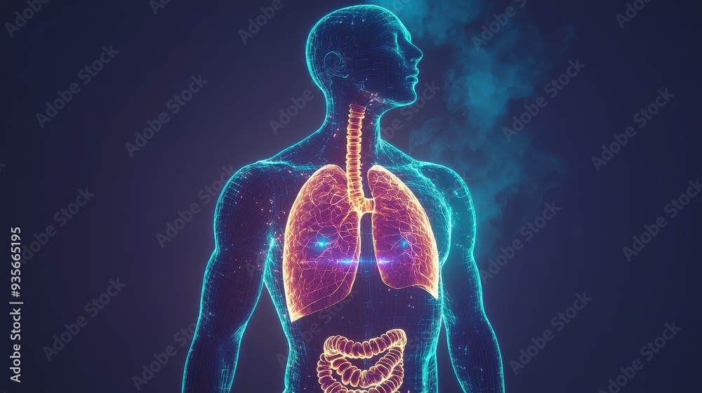 Human body with lungs anatomy. Stock Illustration | Adobe Stock