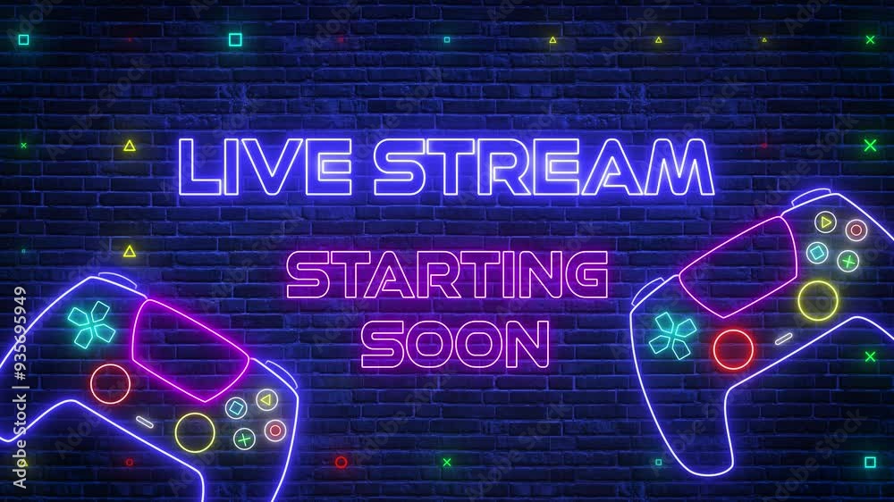 game live stream starting soon and console game joystick 4k loop ...