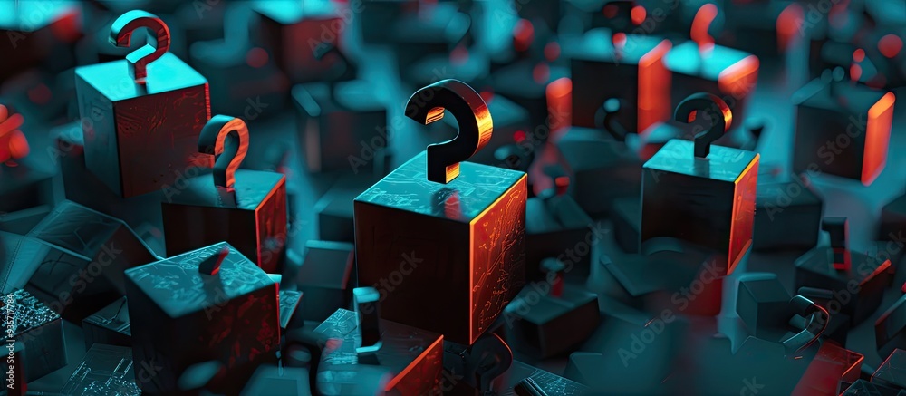 Blocks featuring question marks and copy space Questions and issue ...