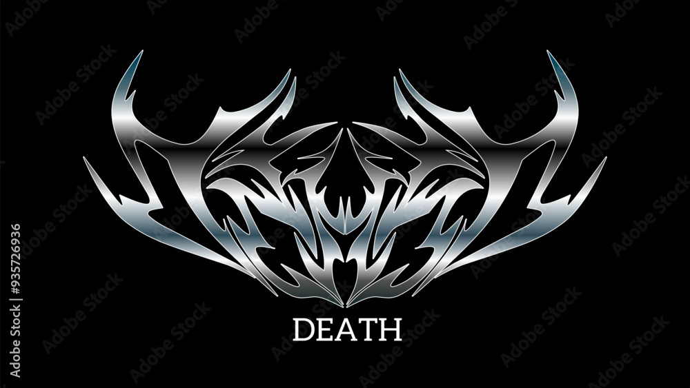Death text typography gradient iron plate color for music t-shirt ...