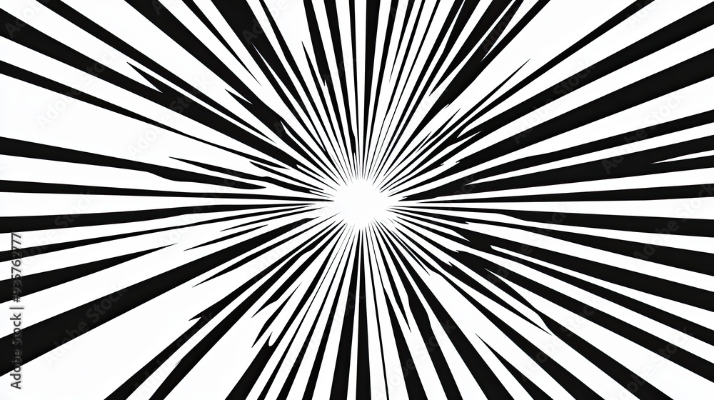 Dramatic, black and white background with radiating lines converging ...