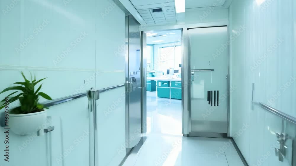 A tour of a modern healthcare facility corridor showcasing cleanliness ...