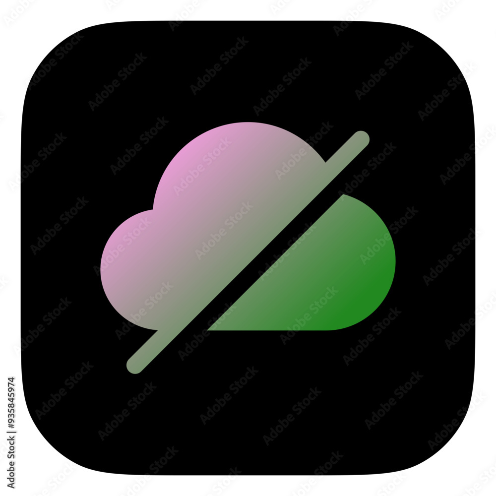 Editable vector no cloud connection icon. Part of a big icon set family ...