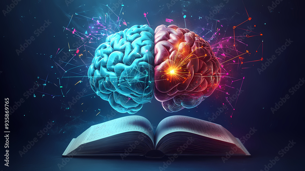 Surreal Illustration of a Human Brain Connected to a Keyboard by Wires ...