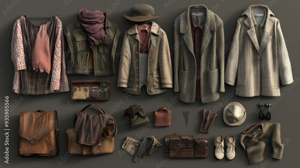 Vintage Travel Outfit with Accessories for Adventure - A vintage travel ...