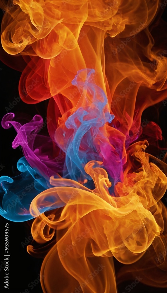 Abstract Digital Smoke Effects in Vivid Colors for Dynamic and ...
