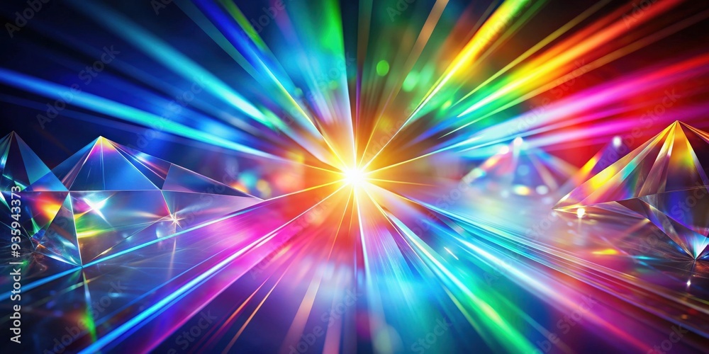 Crystal rainbow light flare effect in a mesmerizing and colorful ...