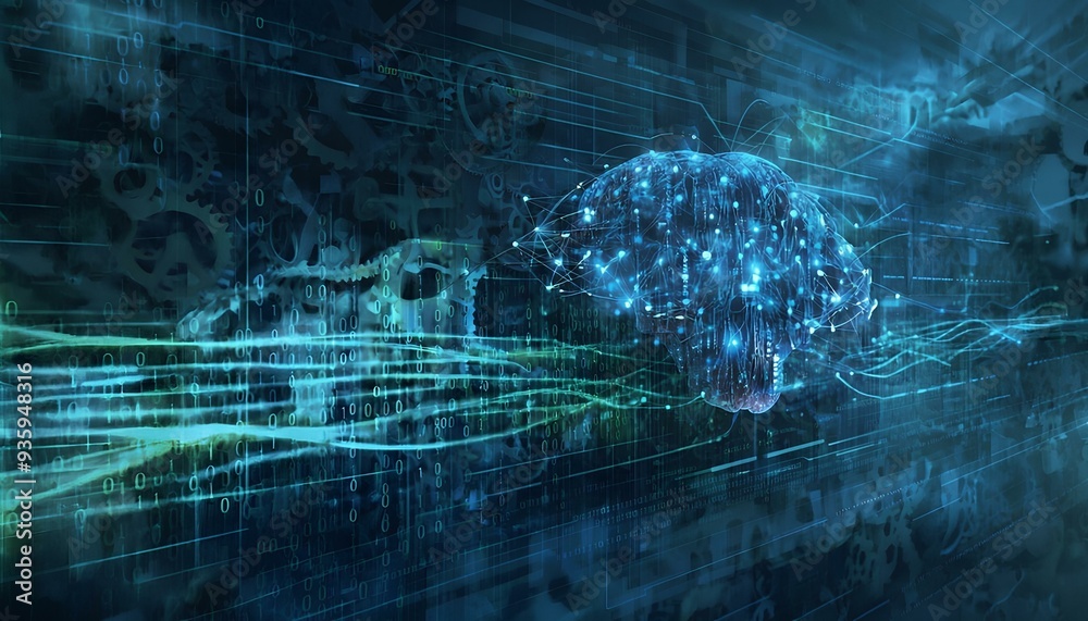 Machine learning, a central neural network structure with intricate ...