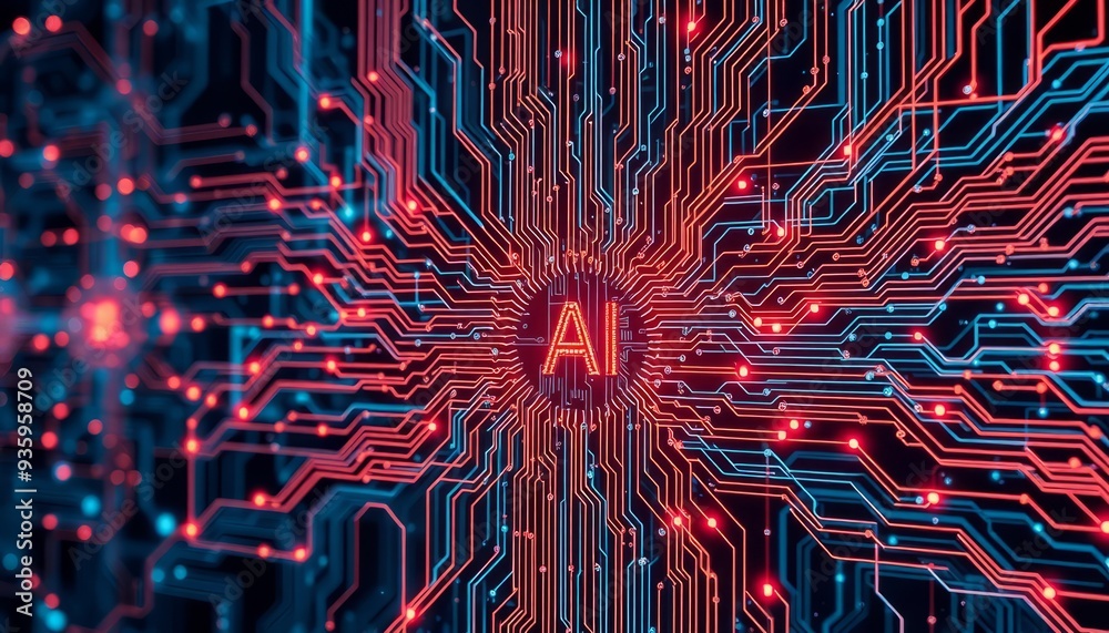 Complex Network Of Interconnected Circuits And Data Streams Stock Illustration Adobe Stock