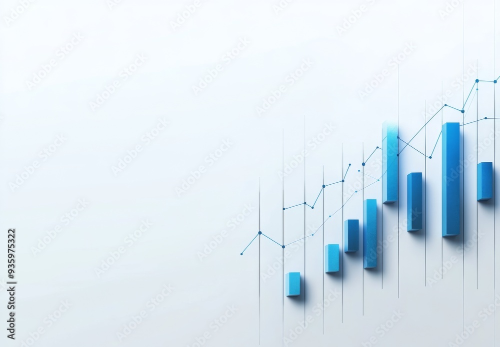 Blue Stock Market Graph with Upward Trend Representing Growth and ...