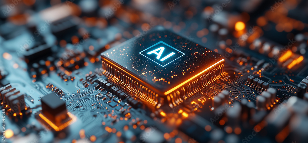 ki, ai, computer, chip, kreislauf, technik, board, electronic ...