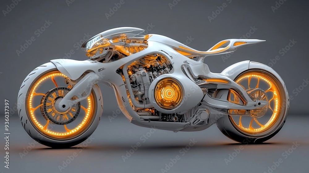 Concept motorcycle with a frame and body made from composite material ...