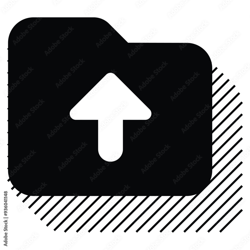 Folder With Up Arrow Icon Design. Represents Folder With Up Arrow, Upload, File, Directory ...