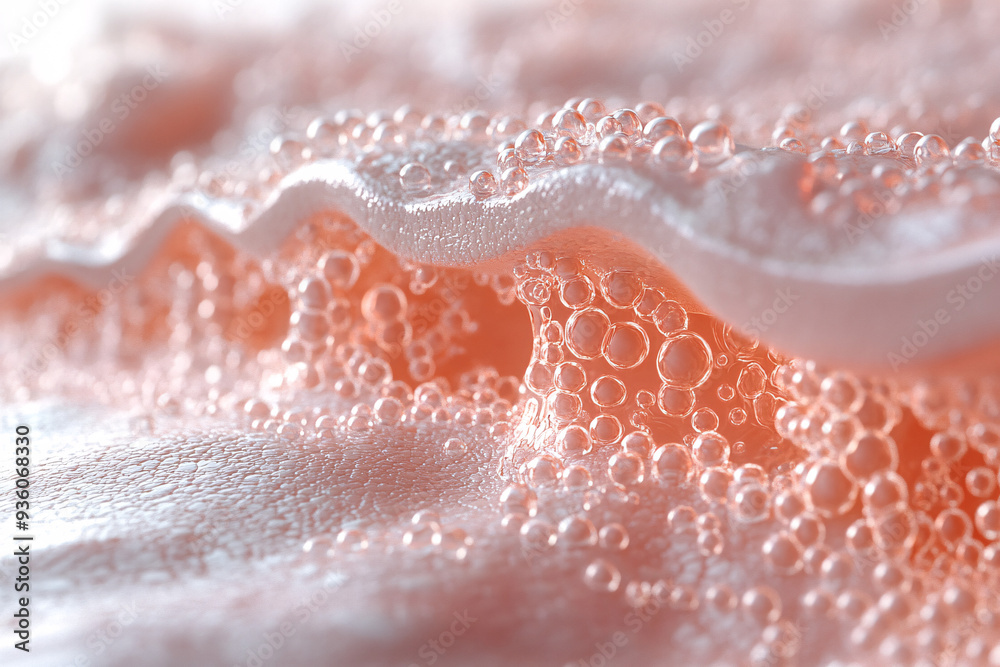 Cross-section of human skin revealing layers of collagen and vitamin ...