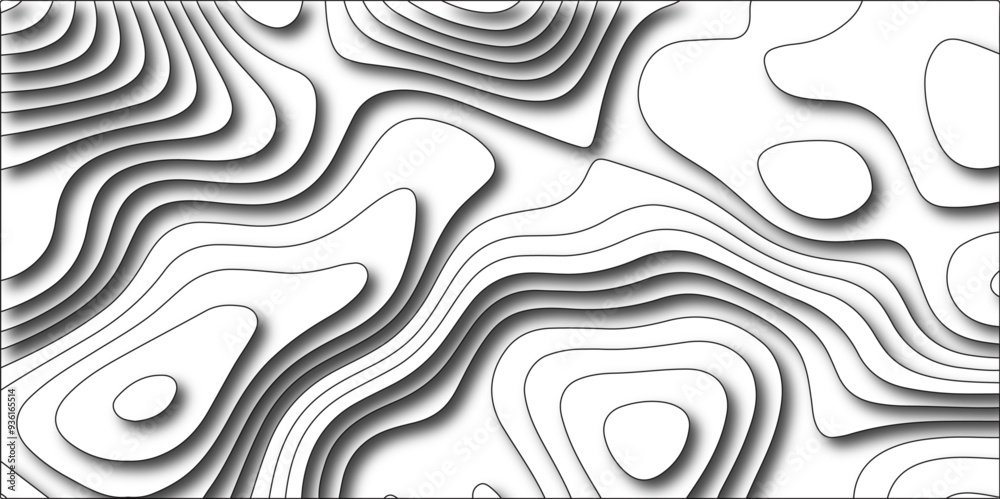 3D Topographic map background with geographic line map with elevation ...