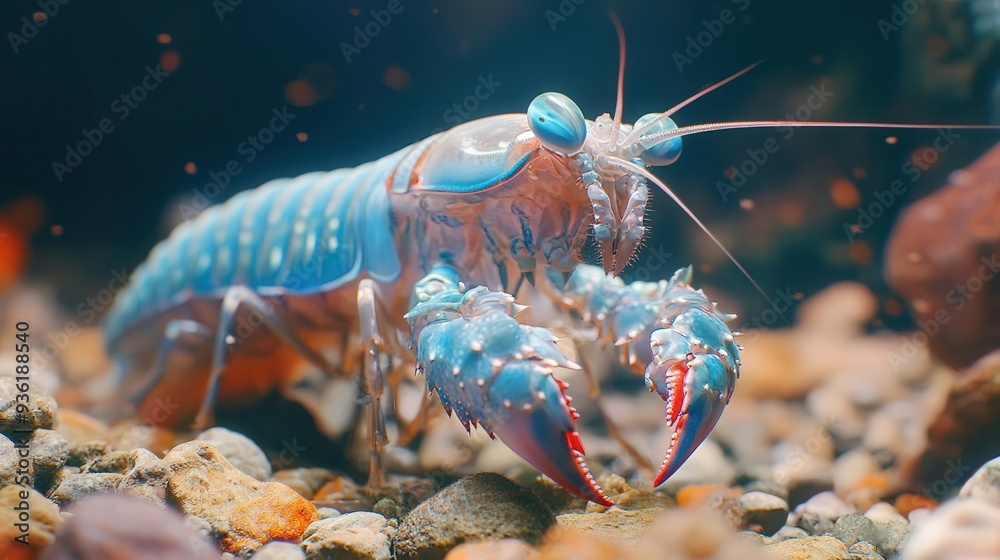 4K Realistic Mantis shrimp striking prey, super-fast punch visualized ...