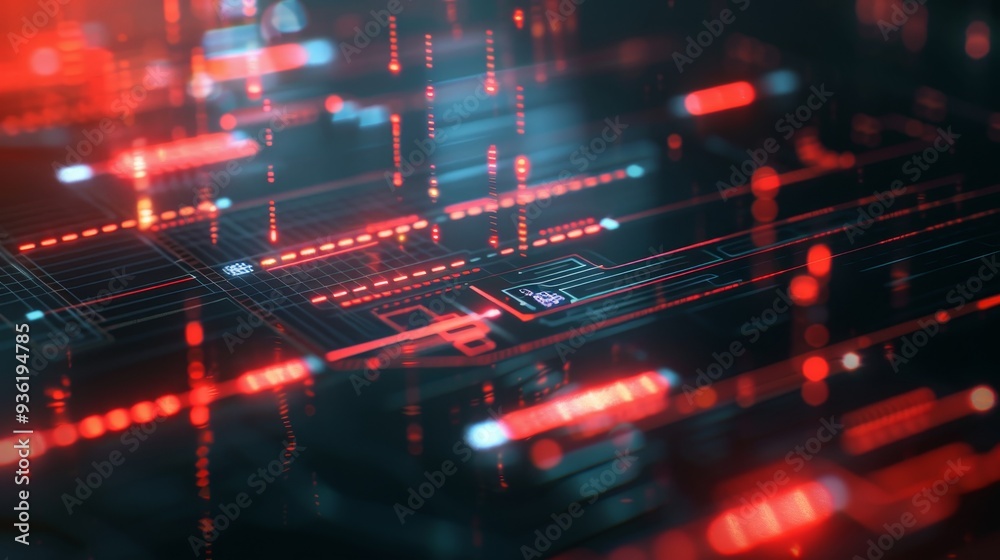 An animation of a futuristic interface with project planning concept ...