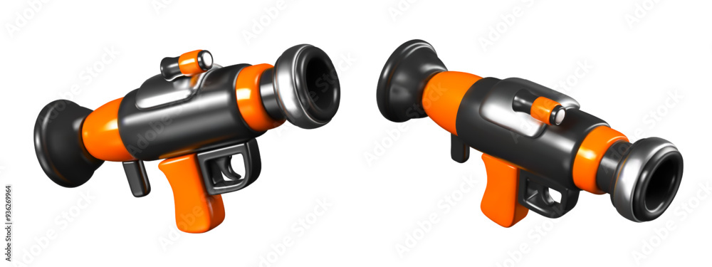 3D bazooka in cartoon style. Dynamo reactive hand held anti tank ...