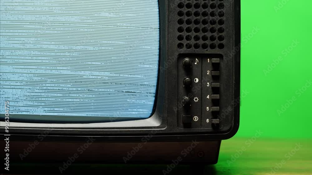 Retro Style TV Set with Green Screen chroma key background, vintage 60s ...
