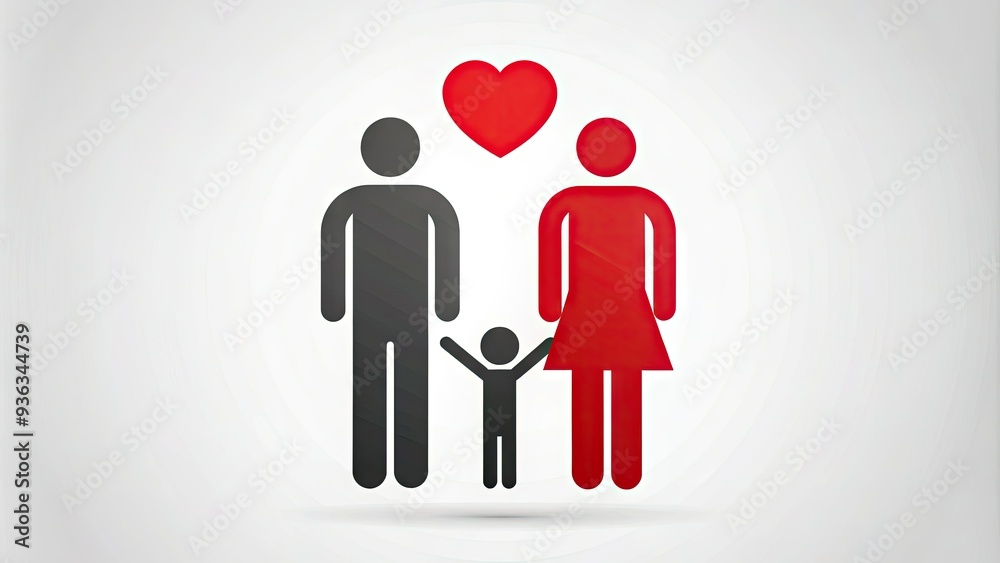 A simple, modern illustration of a parent symbol, featuring a bold ...