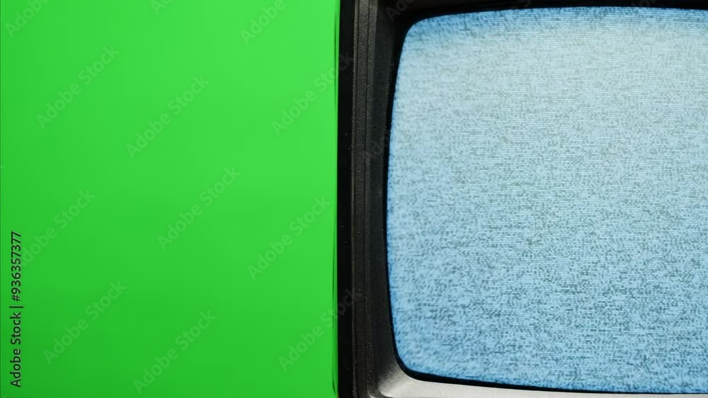 Retro Style TV Set with Green Screen chroma key background, vintage 60s ...