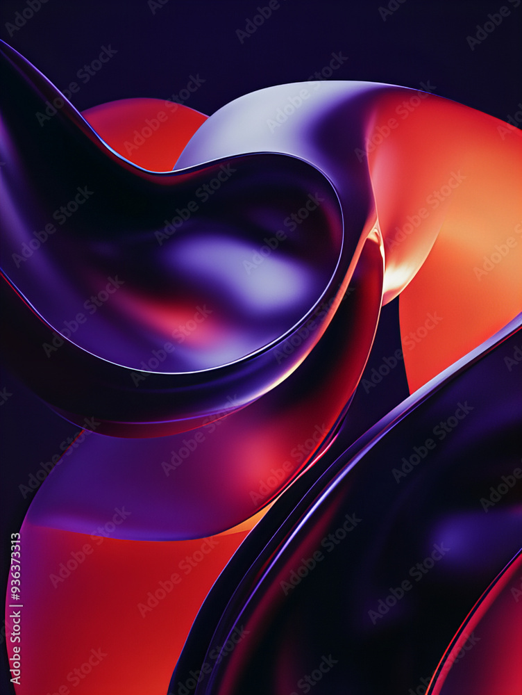 Abstract Backgrounds, Smooth Lines, Design, Amorphous glass-effect ...