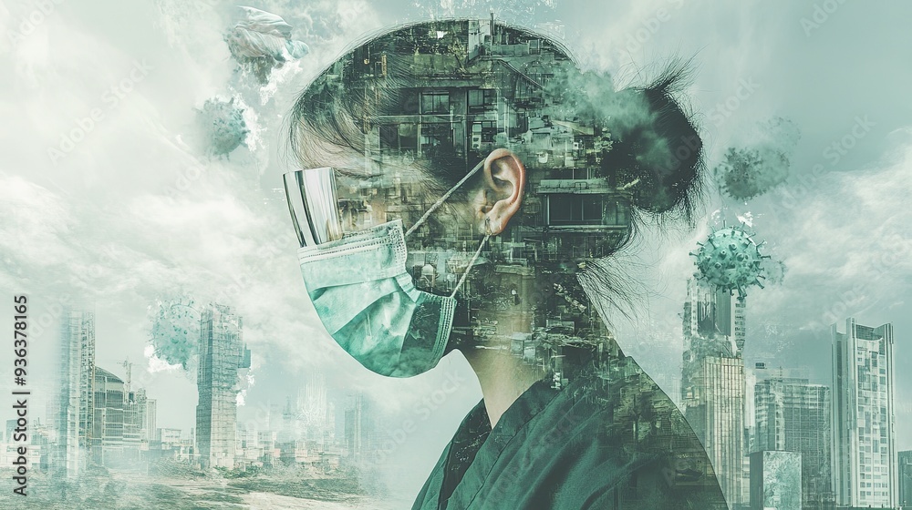 Pandemic effects on humanity in collage art showcase isolation mental ...