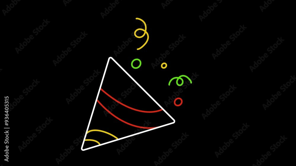 Confetti Party Popper, Stock Overlay 4k Animation Video, 3D Motion ...