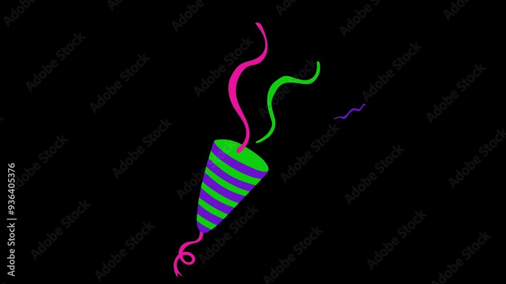 Confetti Party Popper, Stock Overlay 4k Animation Video, 3D Motion ...